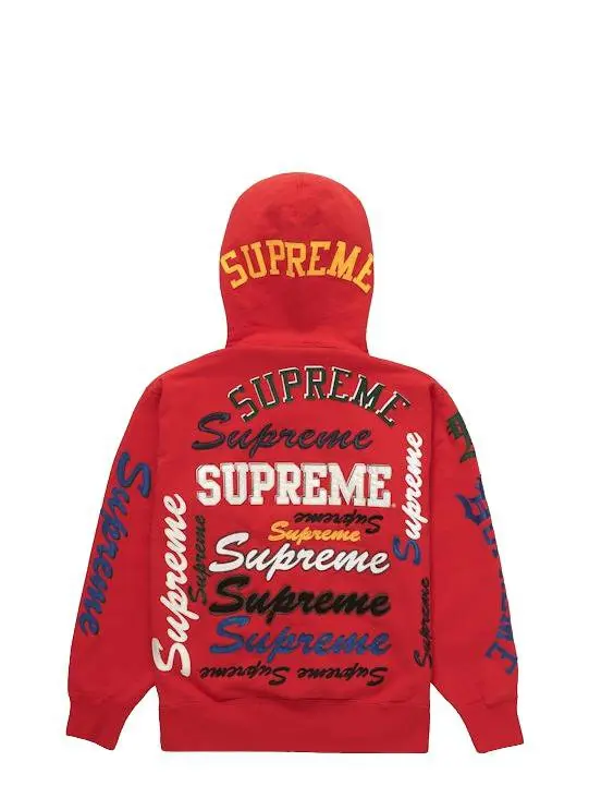 Supreme Logo Hooded Sweatshirt - Red
