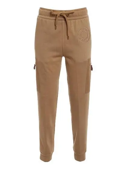 Burberry Archway Logo Embroidered Track Pants - Camel Beige