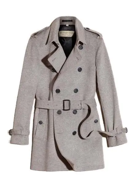 Burberry Wool Cashmere Trench Coat - Grey