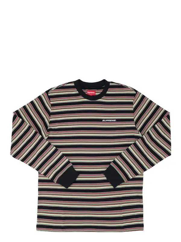 Supreme Stripe Long Sleeve Top - Black