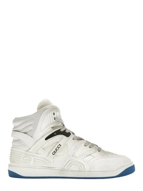 Gucci Basketin High-top Sneakers - White/blue
