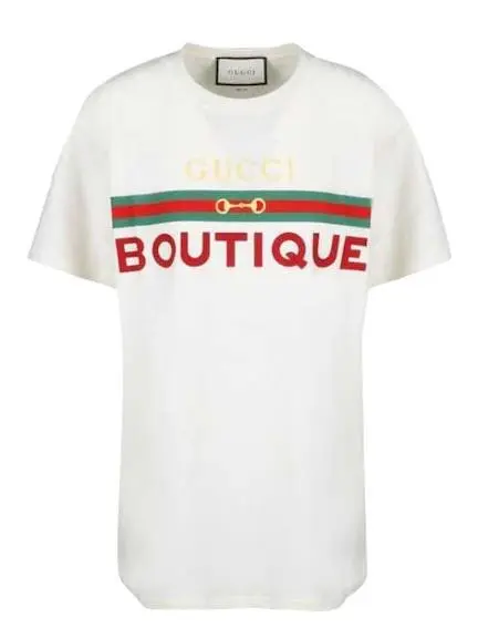 Gucci Boutique Print Cotton T-shirt - White