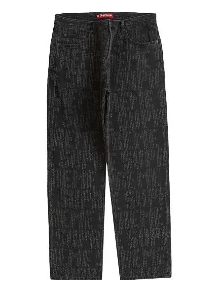 Supreme Needle Punch Regular Jean - Washed Black