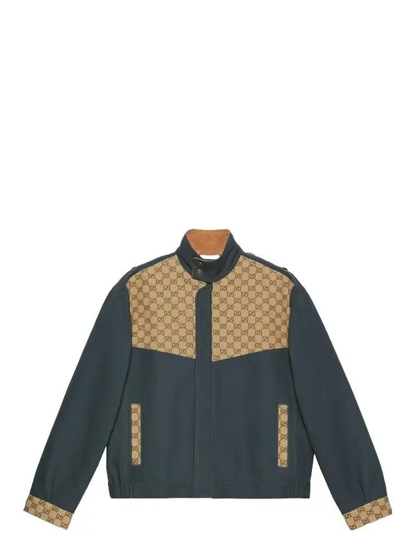 Gucci Gg Supreme Cotton Canvas Jacket - Dark Grey
