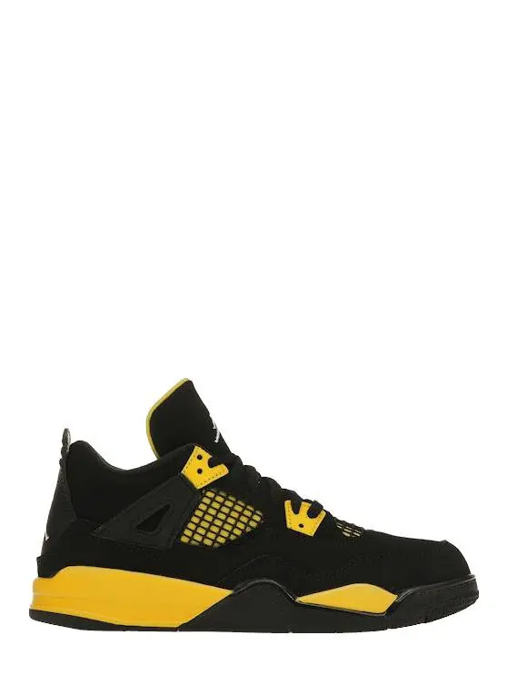 JORDAN 4 Retro Thunder Preschool - Black/tour Yellow