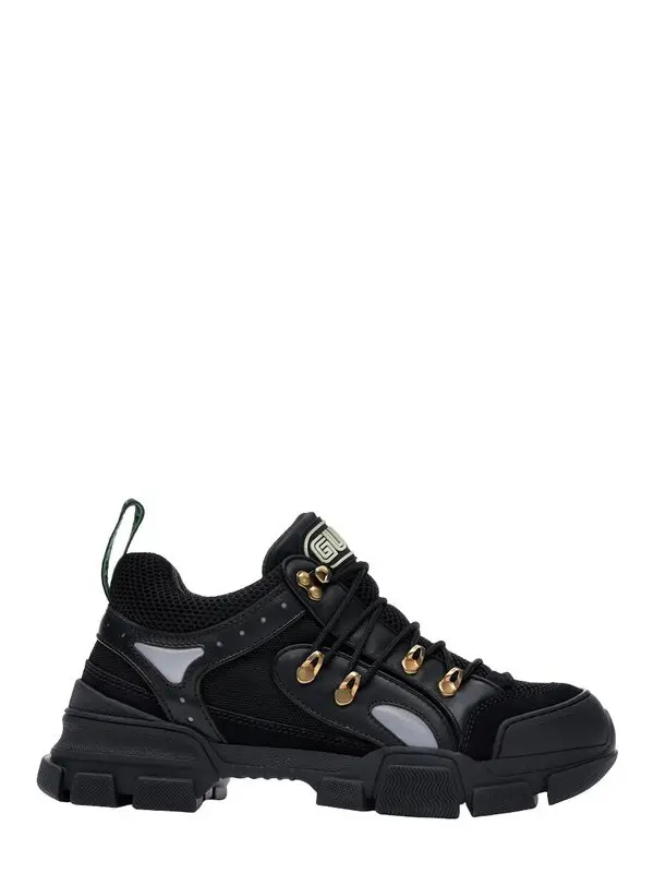 Gucci Flashtrek Sega Leather Sneakers - Black