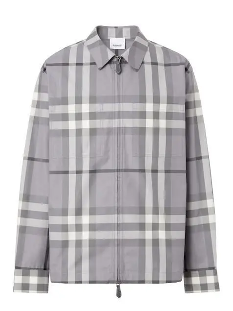 Burberry Zip Front Shirt - Grey