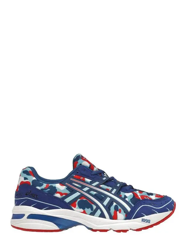 Asics Gel-1090 A Bathing Ape France Camo Sneakers - Blue/red/white