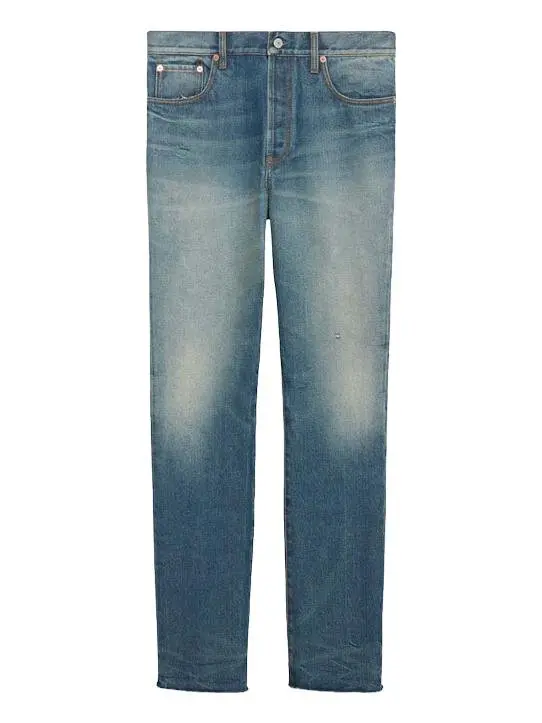 Gucci Denim Pant With Label - Blue