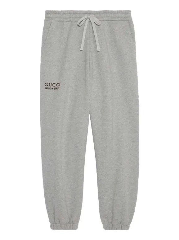 Gucci Cotton Sweatpant With Print - Grey