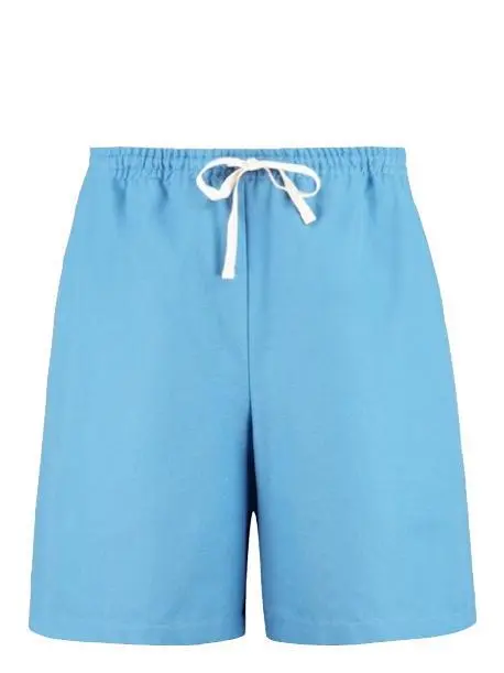 Gucci Ciel De Nuit Animal Taped Cotton Shorts - Blue