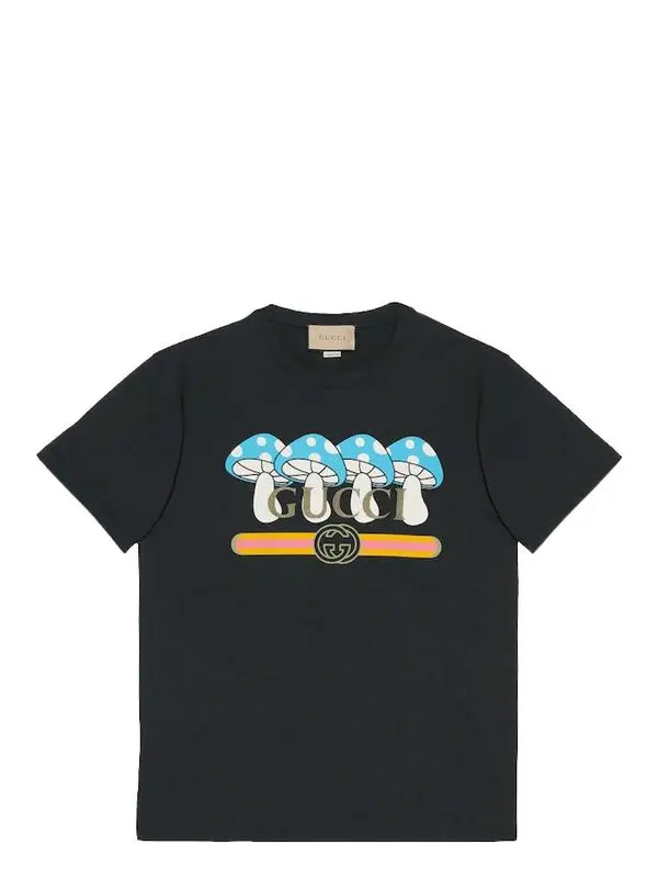 Gucci Cotton Jersey T-shirt With Print - Black