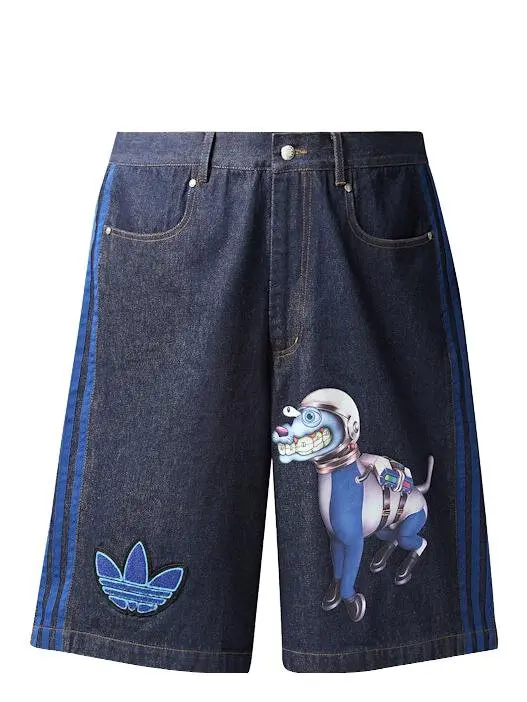 Adidas X Kerwin Frost Space Dog Denim Shorts - Blue