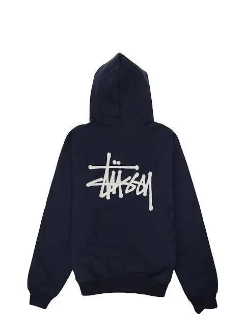StÜssy Basic Hoodie - Navy Blue/white