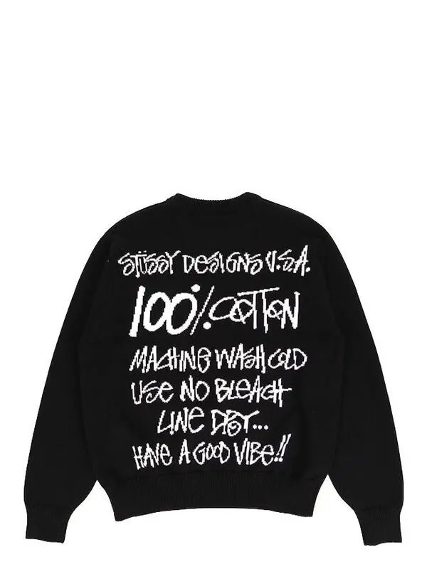 StÜssy Care Label Sweater - Black