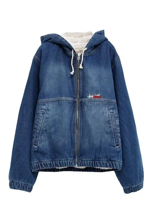 StÜssy Denim Sherpa Work Jacket - Washed Blue