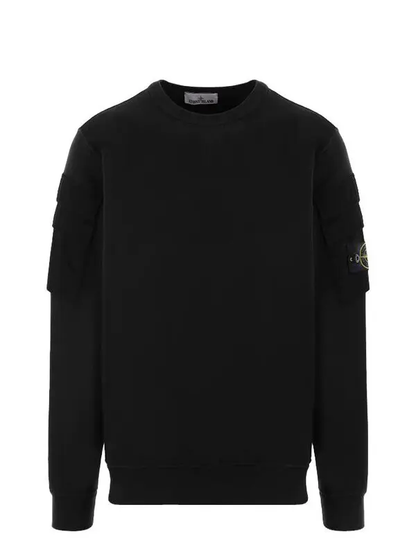Stone Island Printed Hooded Sweatshirt - Black