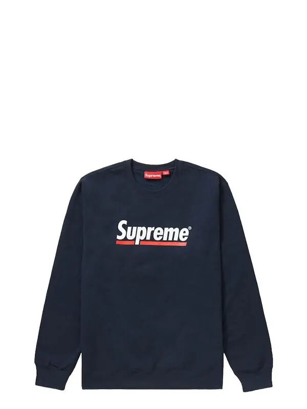 Supreme Underline Crewneck Sweatshirt - Navy Blue
