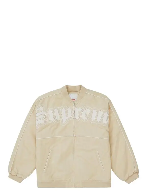 Supreme Twill Old English Varsity Jacket - Tan