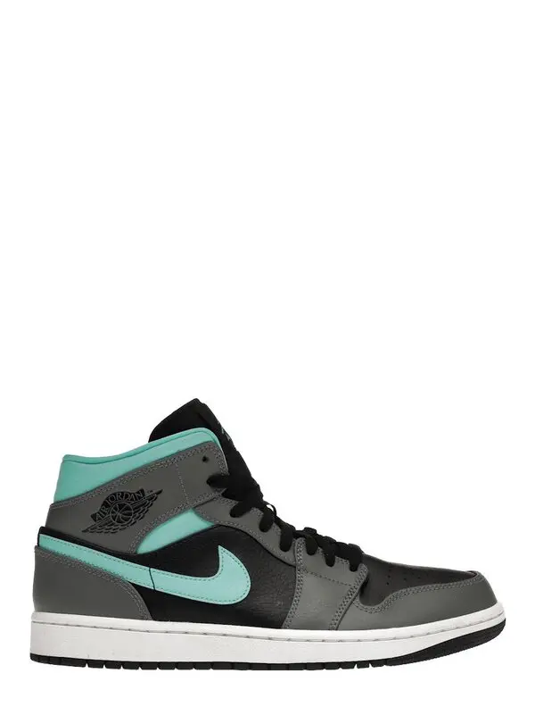 JORDAN 1 Mid Sneakers - Black/light Aqua/dark Smoke Grey