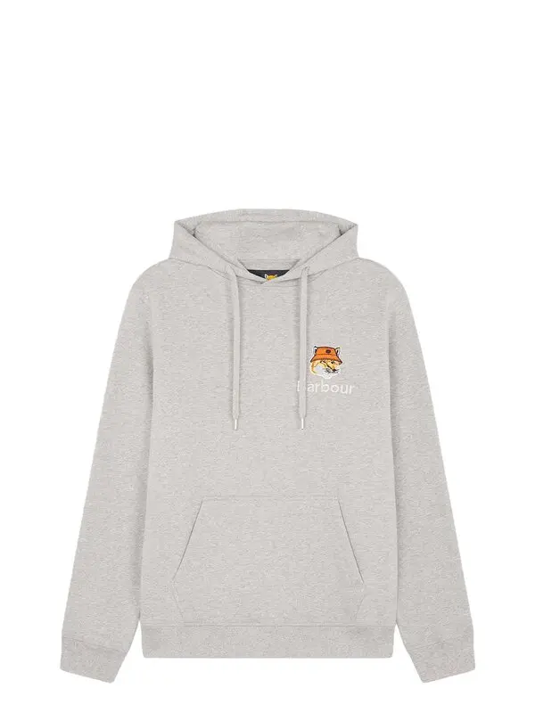 Maison Kitsuné Barbour X Fox Head Hoodie - Grey
