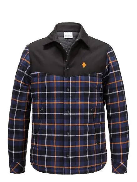 MARCELO BURLON COUNTY OF MILAN Cross Check Padded Overshirt - Blue