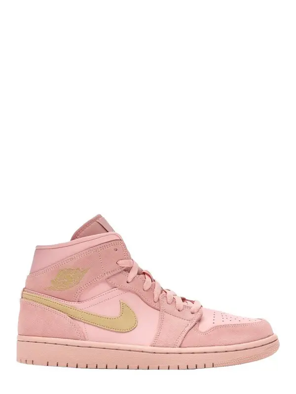 JORDAN 1 Mid Sneakers - Coral Stardust/club Gold