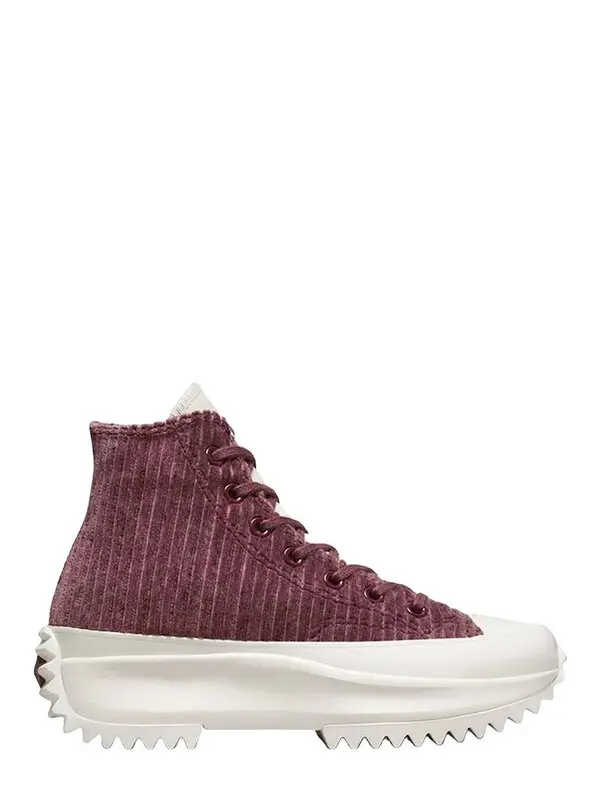 CONVERSE Run Star Hike Platform Hi Striped Knit Sneakers - Dark Wine/saddle/egret