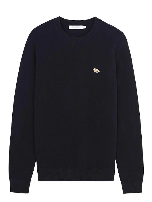 Maison Kitsuné Baby Fox Patch Cosy R-neck Pullover - Navy Blue