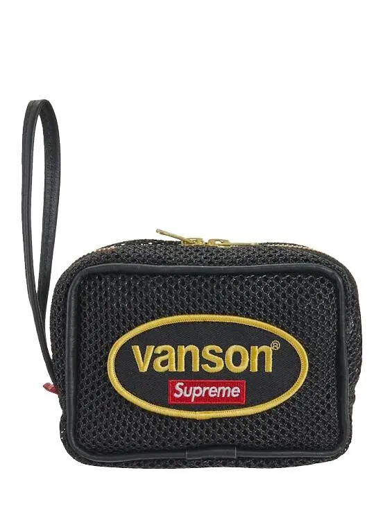 Supreme Vanson Leathers Cordura Mesh Wrist Bag - Black