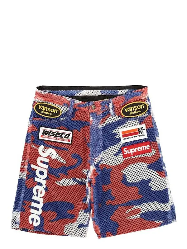 Supreme Vanson Leathers Cordura Mesh Short - Red Camo