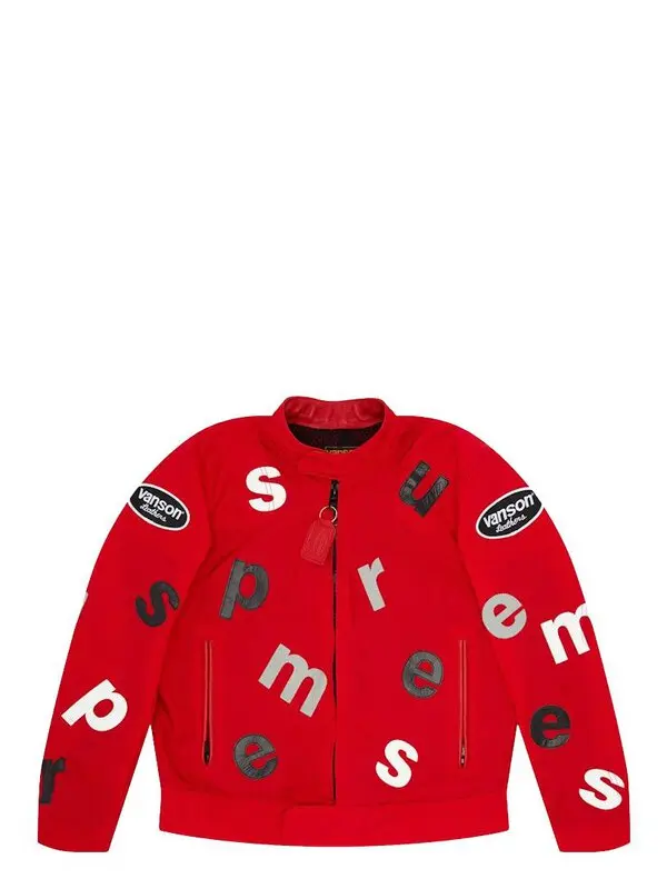 Supreme Vanson Leathers Letters Cordura Jacket - Red