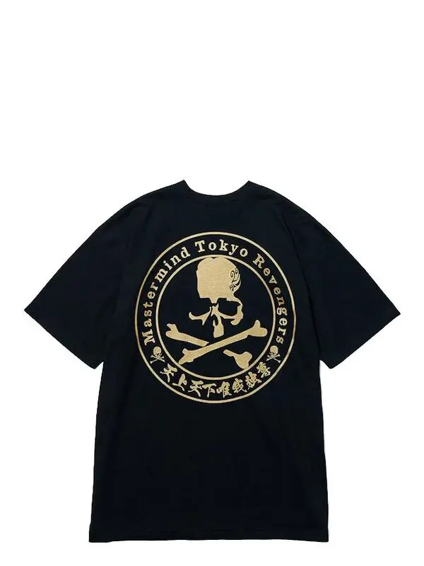 MASTERMIND X Tokyo Revengers Circle Logo T-shirt - Black Gold