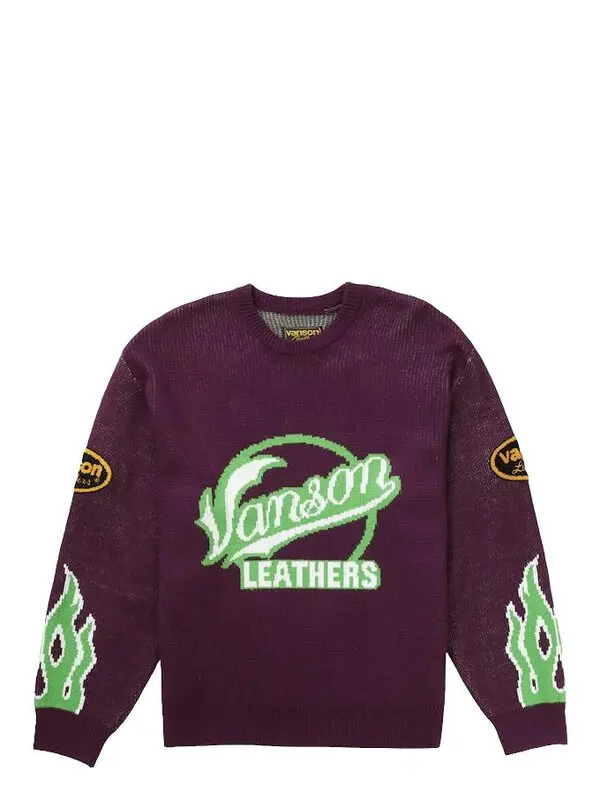 Supreme Vanson Leathers Sweater - Purple