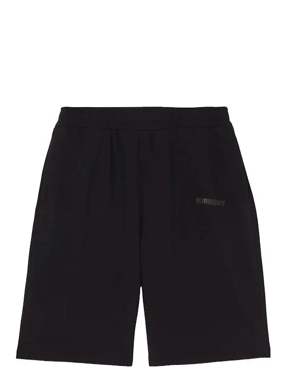 Burberry Logo Print Stretch Cotton Shorts - Black