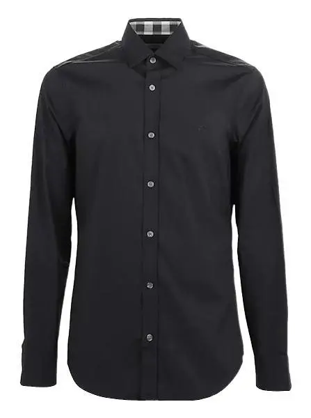 Burberry Long Sleeve Logo Shirt - Black