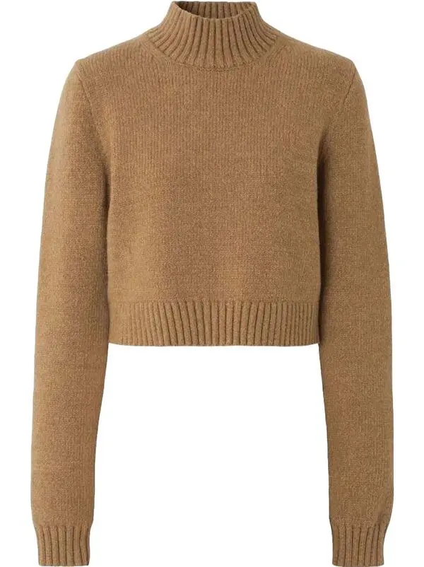 Burberry Monogram Cropped Jumper - Camel