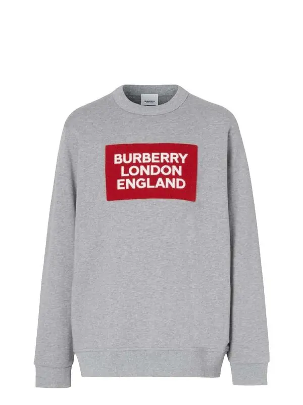 Burberry Logo Patch Cotton Sweatshirt - Grey