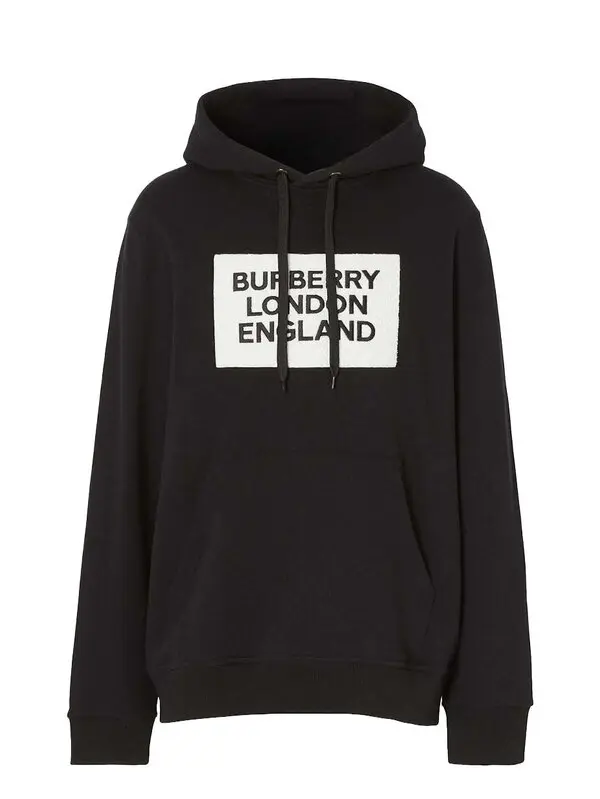 Burberry Logo Patch Hoodie - Black