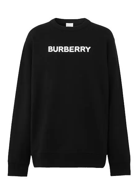 Burberry Logo Print Cotton Sweater - Black/white