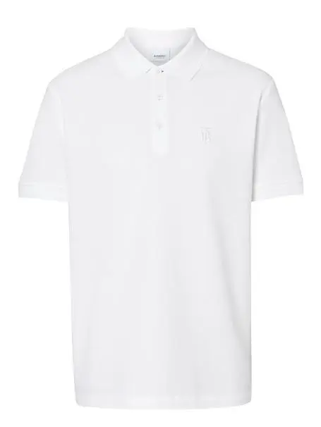 Burberry Logo Embroidered Polo Shirt - Triple White