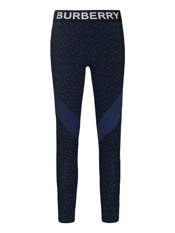 Burberry Madden Logo High Waist Leggings - Blue