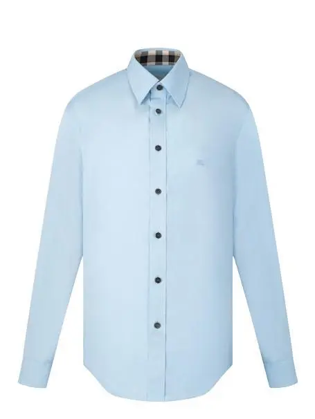 Burberry Long Sleeve Logo Shirt - Blue