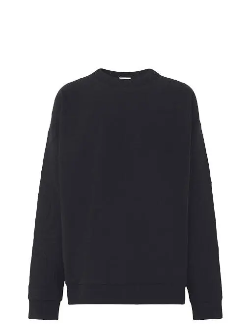 Burberry Logo Embossed Cotton Sweatshirt - Black