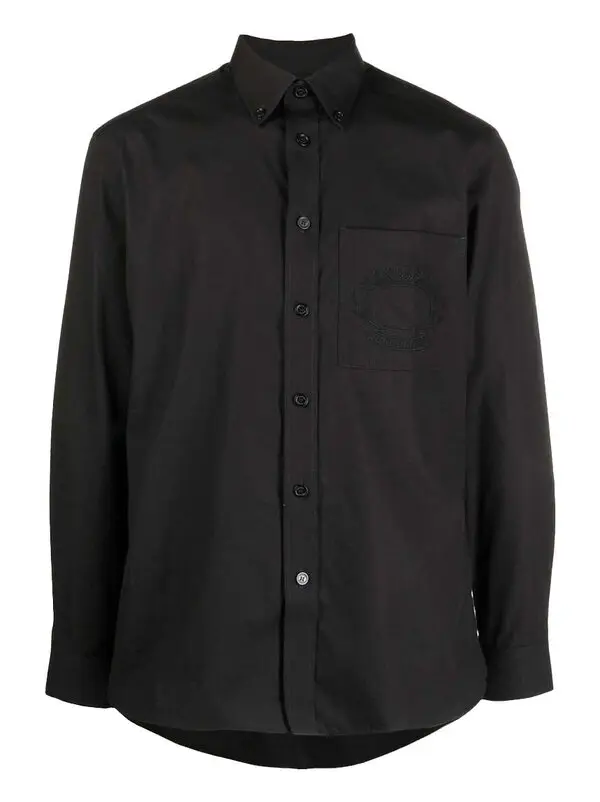 Burberry Logoembroidered Longsleeved Shirt - Black