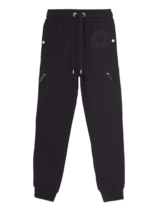 Burberry Logo Print Cotton Track Pants - Black