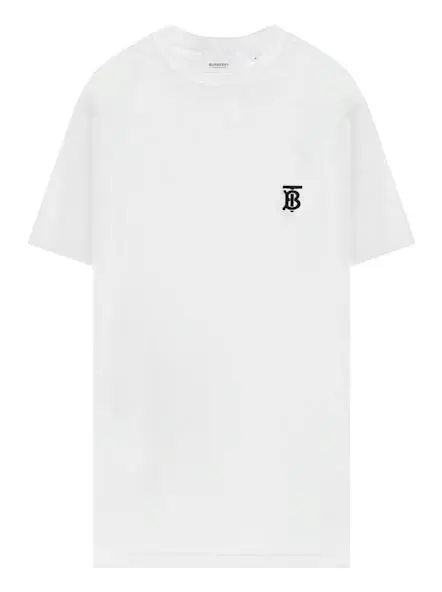 Burberry Monogram Motif Embroidered T-shirt - White