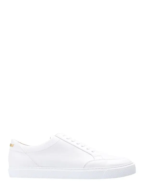 Burberry Logo Detail Leather Sneakers - Optic White