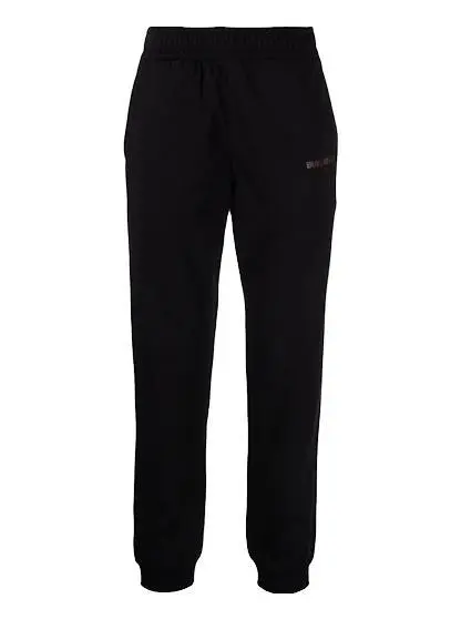 Burberry Logo Print Stretch Cotton Sweatpants - Black