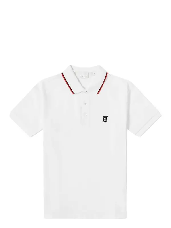 Burberry Logo Embroidered Polo Shirt - White